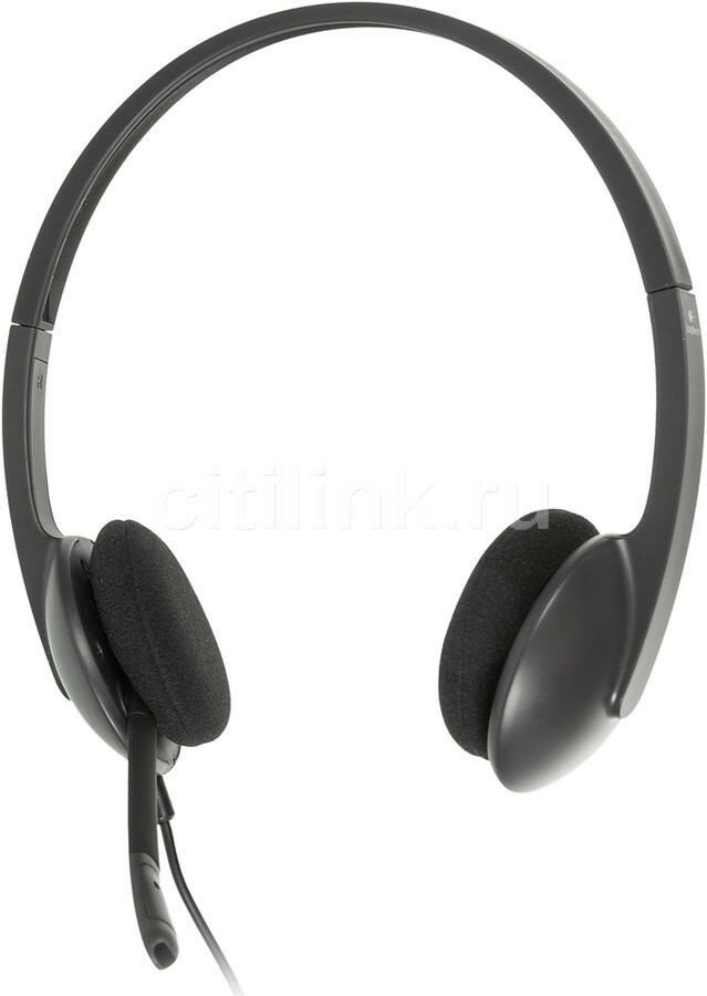 Наушники с микрофоном Logitech H340 черный 1.8м накладные USB оголовье (981-000509)