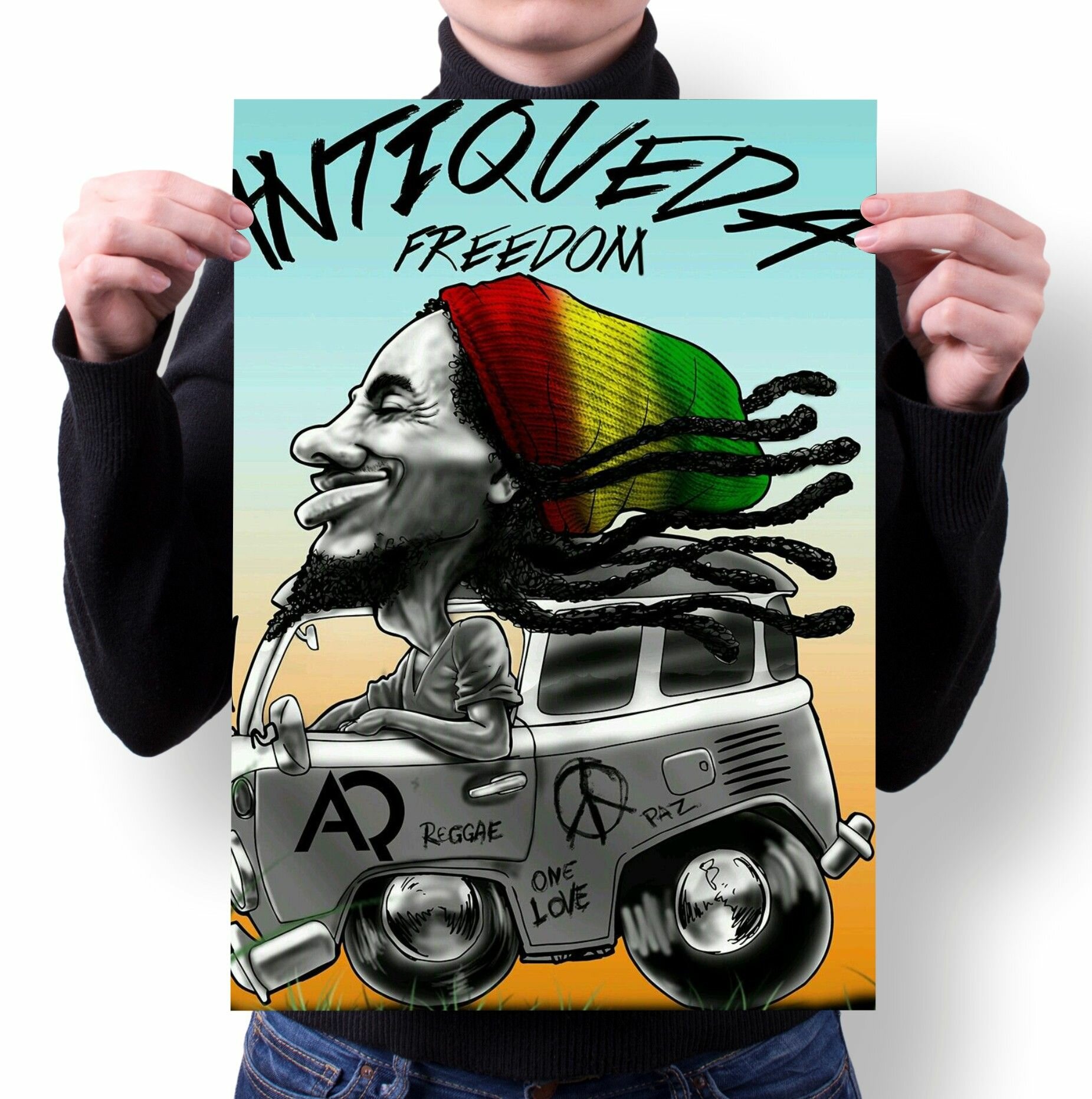 Плакат формата А3 с принтом "Боб Марли"