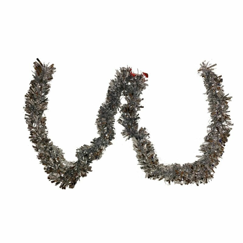 Мишура новогодняя, 2 м, диаметр 9 см, цвет серебро, SDMT-HT-005