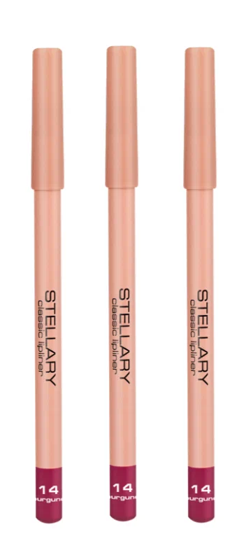 Карандаш для губ Stellary Lipliner, тон 14 Burgundy, 1,35 г 3 шт