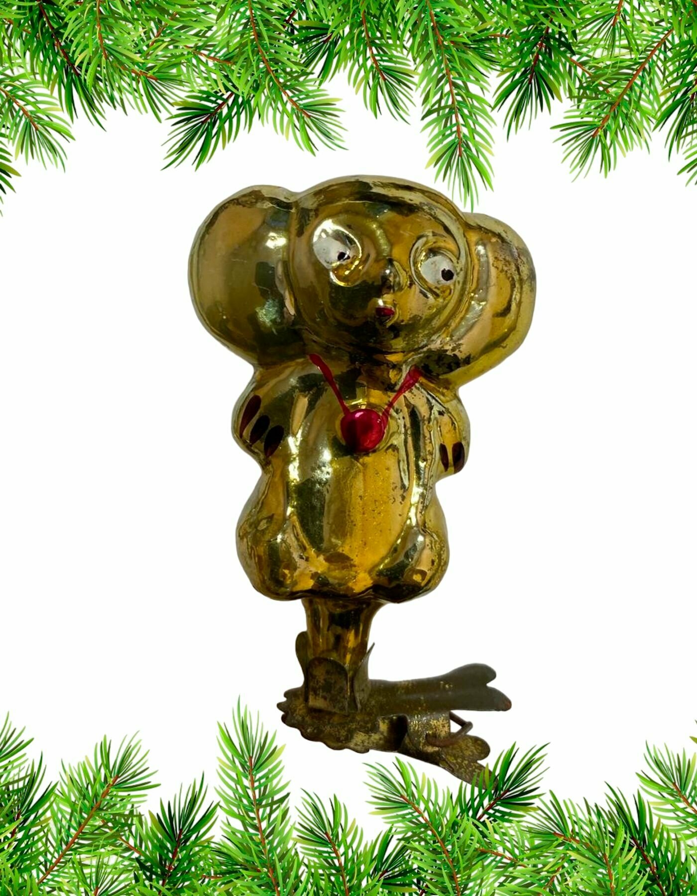 Игрушка на елку Чебурашка Винтаж из СССР