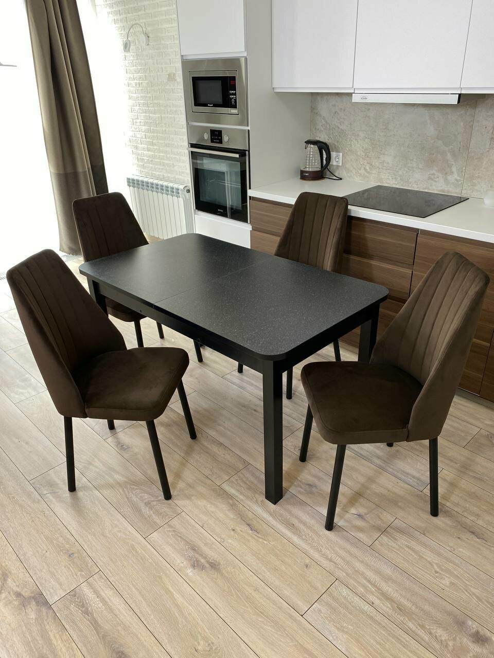 Обеденная группа Три Бобра макси Бронза / Чикаго, шоколад, велюр