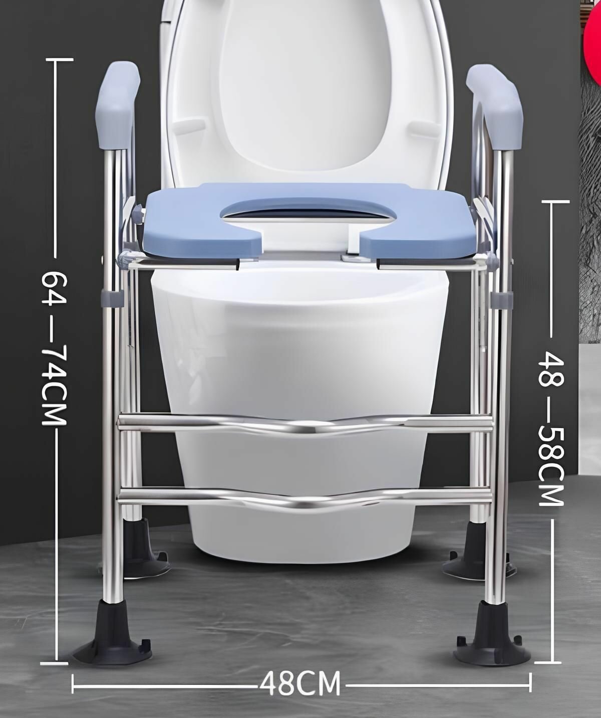 Поручень для унитаза с сиденьем напольный, опора для туалета для пожилых и инвалидов