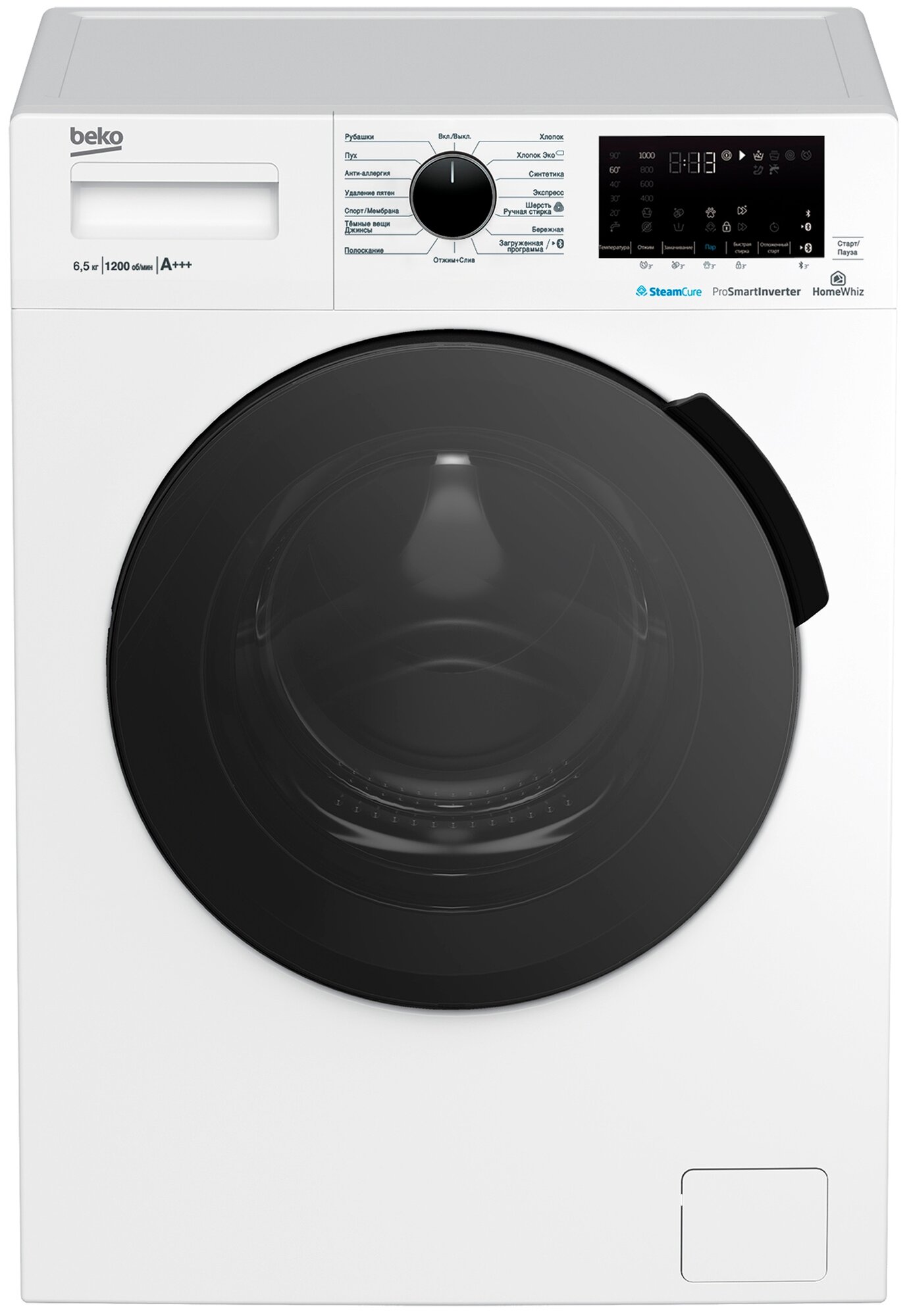 Стиральная машина Beko WSPE6H616W RU, белый/черный