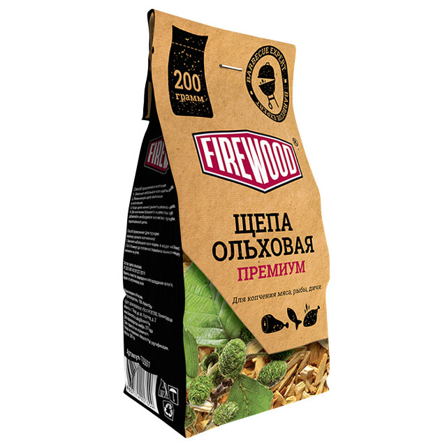 Щепа для копчения FIRE WOOD 200г ольховая