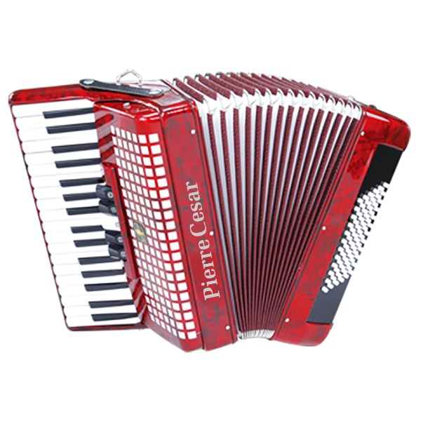 PCA3472B RDP Аккордеон, 72 баса, 34 клавиши в правой руке, 5 регистров, цвет красный перламутр, Pierre Cesar