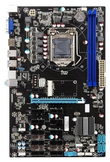 Материнская плата ITZR Материнская плата Socket1151 ITZR B250-BTC-Gladiator (iB250, 2xDDR4, SATA III, PCI-E, D-Sub, HDMI, 1Гбит LAN, USB3.1, ATX) (ret)
