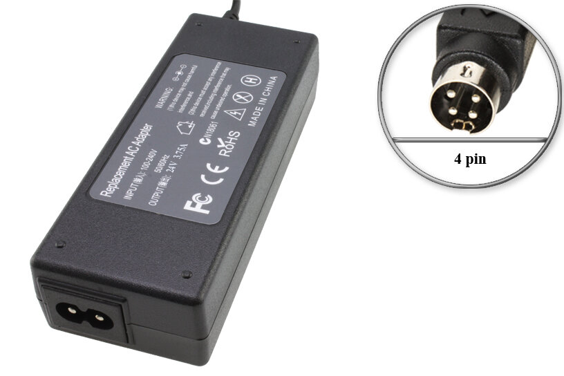 Адаптер (блок) питания 24V, 3.75A, 90W, 4pin HN, для матричного коммутатора Cypress CH-2603TX и др.