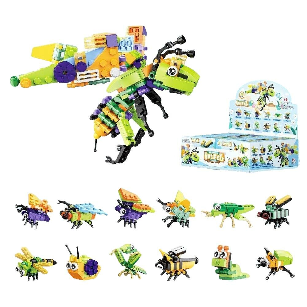 Конструктор пластиковый мир насекомых 12 в 1, Трансформеры, 279 деталей, в коробке