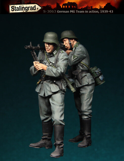3063 Stalingrad Германские пулеметчики, 1939-43гг (смола) Масштаб 1/35