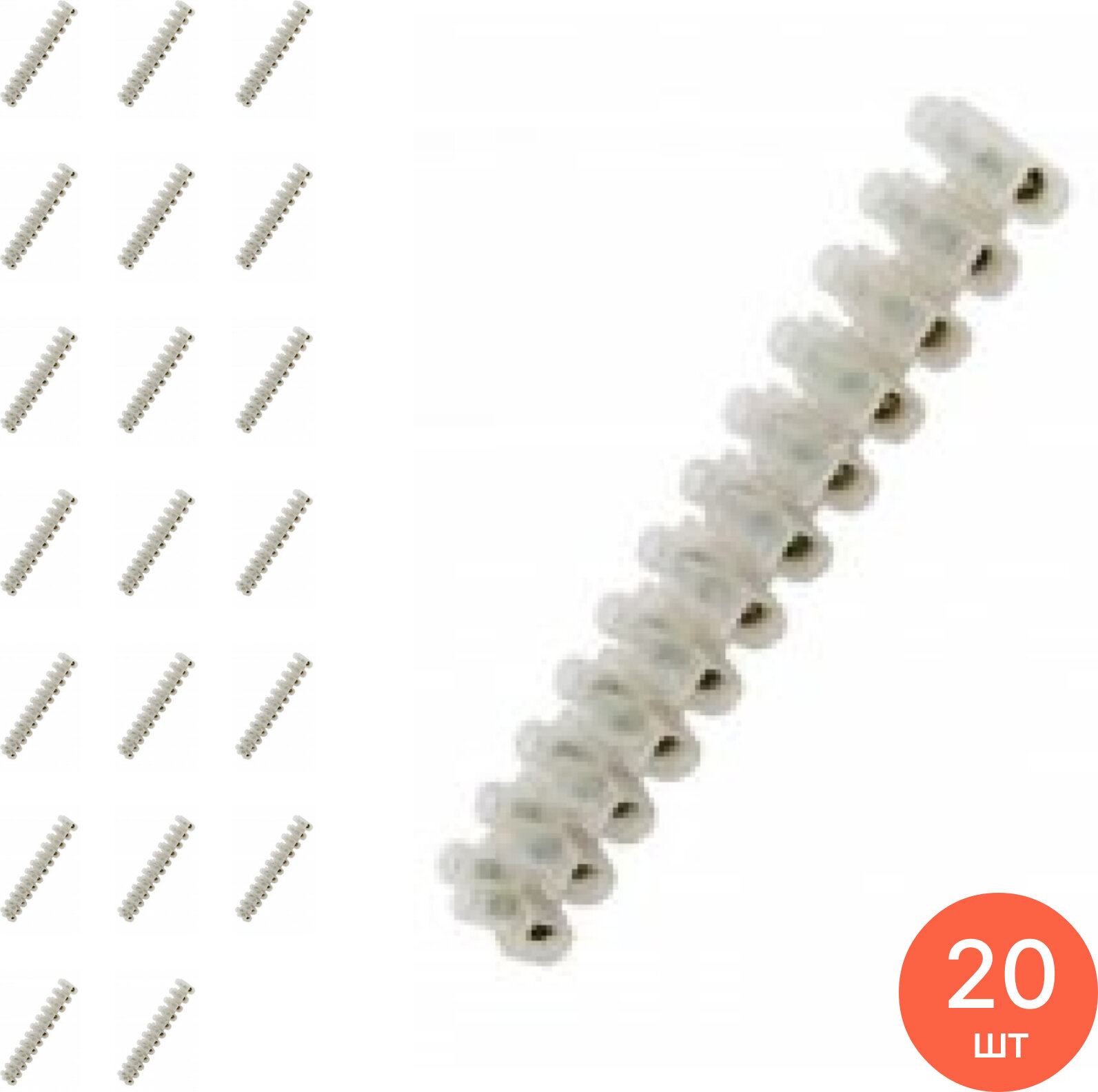 Клеммная колодка TDM Electric / ТДМ Электрик ЗВИ 5 винтовая в корпусе из полиэтилена, белая 12 полюсов, сечение 0.75-4мм2, 5А, 400В / электрика (комплект из 20 шт)