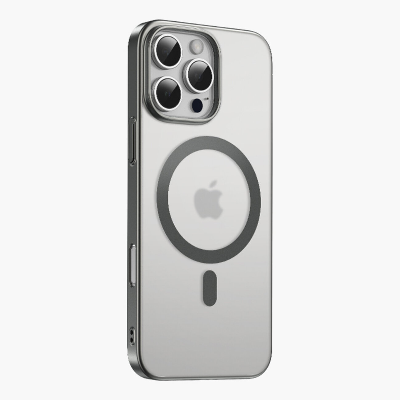 Чехол с MagSafe для iPhone 16 Pro KeePhone SkinGrip Матовый с металлическим блеском, защита камеры — Black Titanium