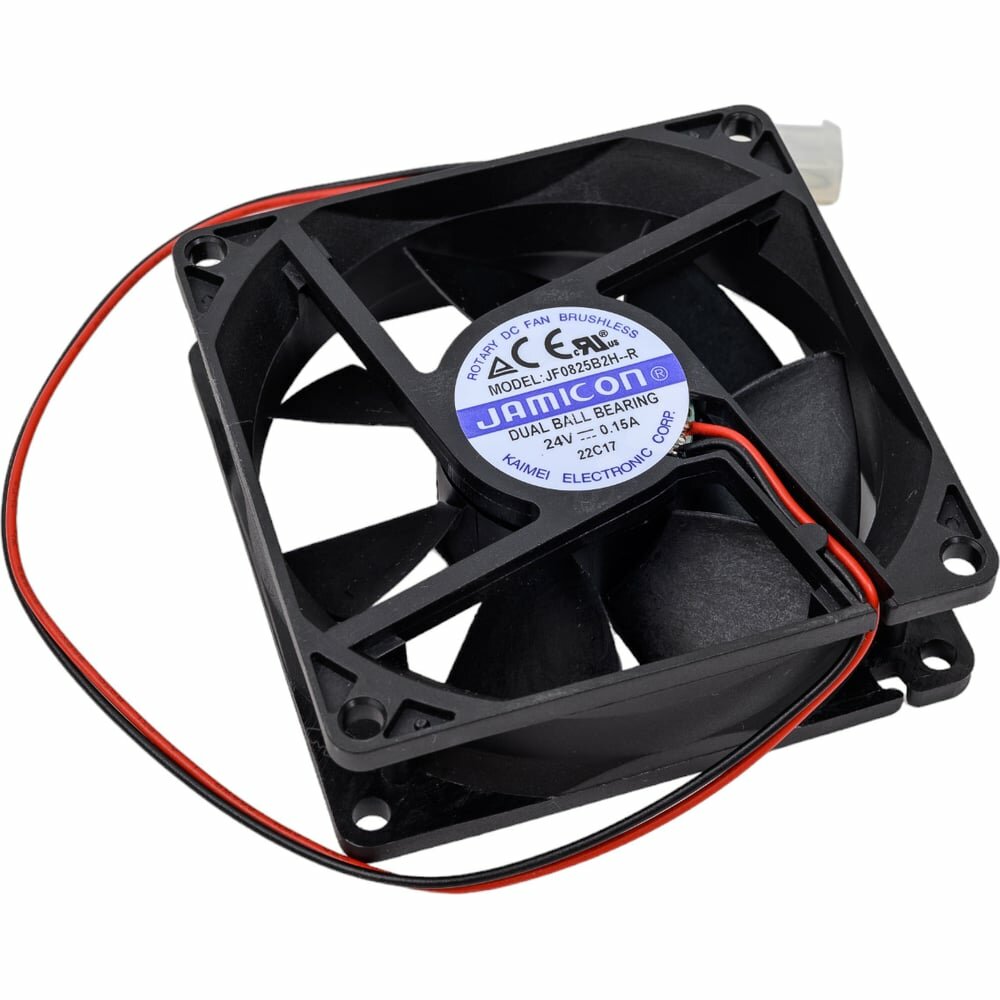 Вентилятор JAMICON JF0825B2H--R (JF0825B2H-001C066R) (3000RPM) 24V/0,13A (80x80x25) B(подшипник) CFM38,74/dBA31 с разъемом 2 конт. MOLEX 5239-2(PHU-2) C00034854
