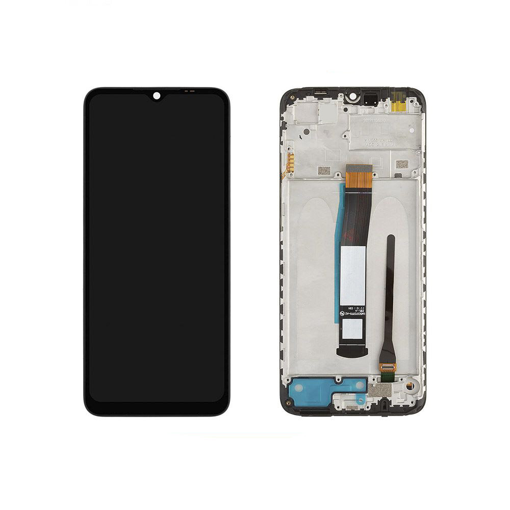 Дисплей (экран) в сборе с тачскрином для Xiaomi Redmi 10C черный с рамкой (Premium LCD) / 720x1650