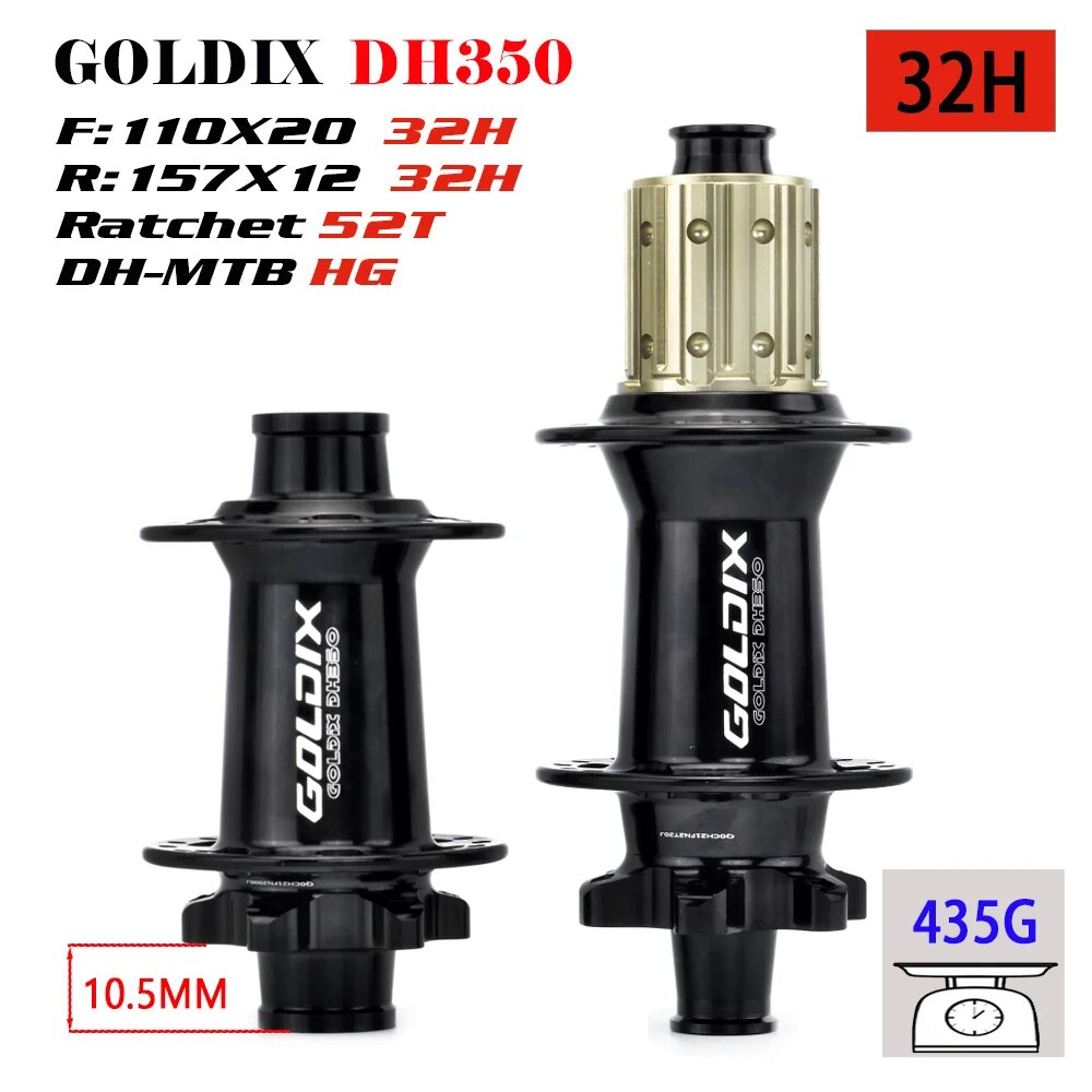 GOLDIX DH350 ступица для горного велосипеда 32H 52T F and R HG 10.5MM
