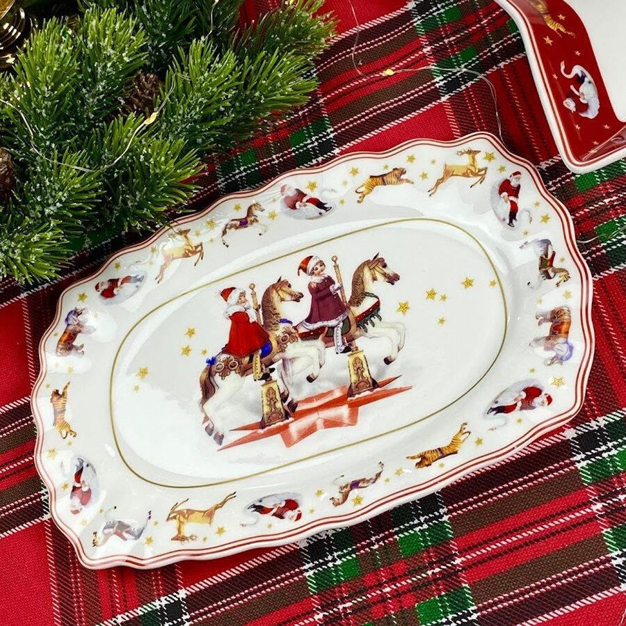 Блюда сервировочные набор 2 шт Lenardi Новый год, фарфор, 25x16x2 см