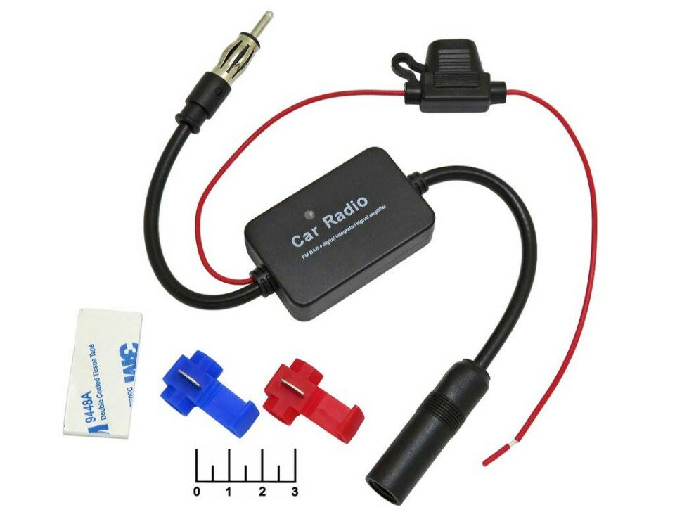 Антенный усилитель 88-108 МГц FM+AM до 25дБ автомобильный TS-CAA47