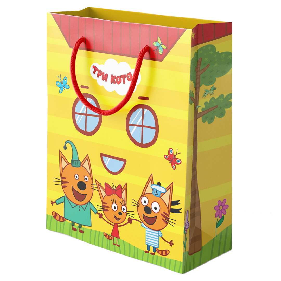 Подарочный пакет Дон Баллон "Три кота", Играем вместе, 210 г, 32х26х12 см