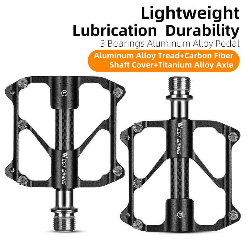 WEST BIKING Педали из титана 3 подшипника 114 Titanium Axle