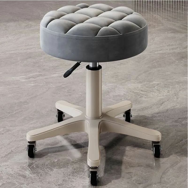 Полубарный стул, Iron Wheel высота сидения 45-60см, вращающийся табурет для салонов красоты, серый