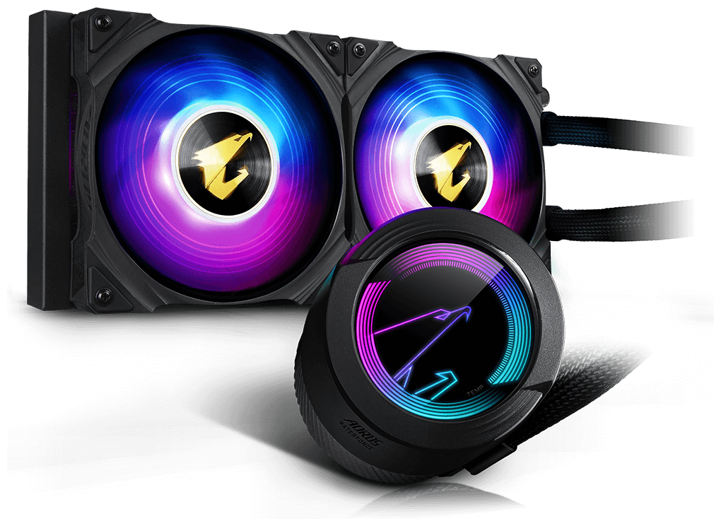 Жидкостная система охлаждения GIGABYTE AORUS WATERFORCE 240, 2 x 120mm ARGB Fan, RTL