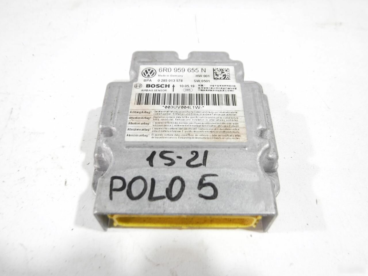 Блок управления AIR BAG Volkswagen Polo V рестайлинг (2015—2020) 6R0959655N