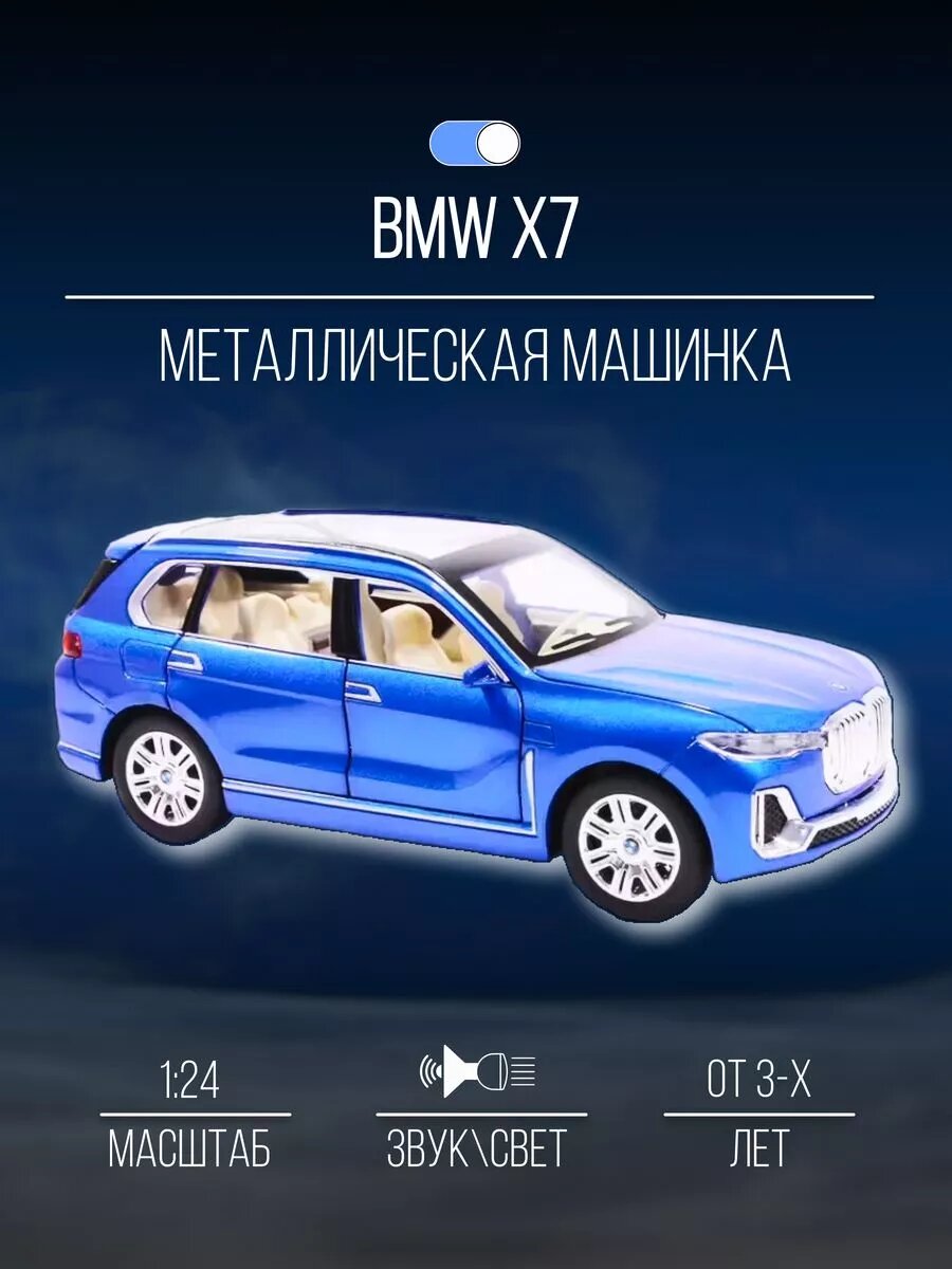 Машинка металлическая коллекционная 19 см 1:24 BMW X7