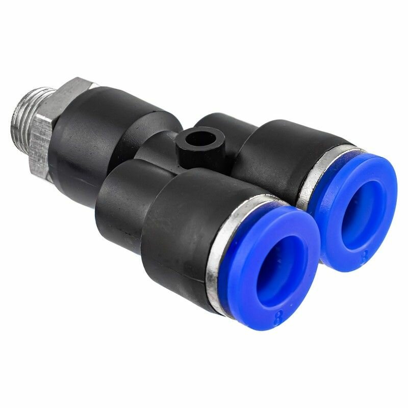 Фитинг Y-образный для пластиковых трубок 8мм с наружной резьбой 1/8" ROCKFORCE