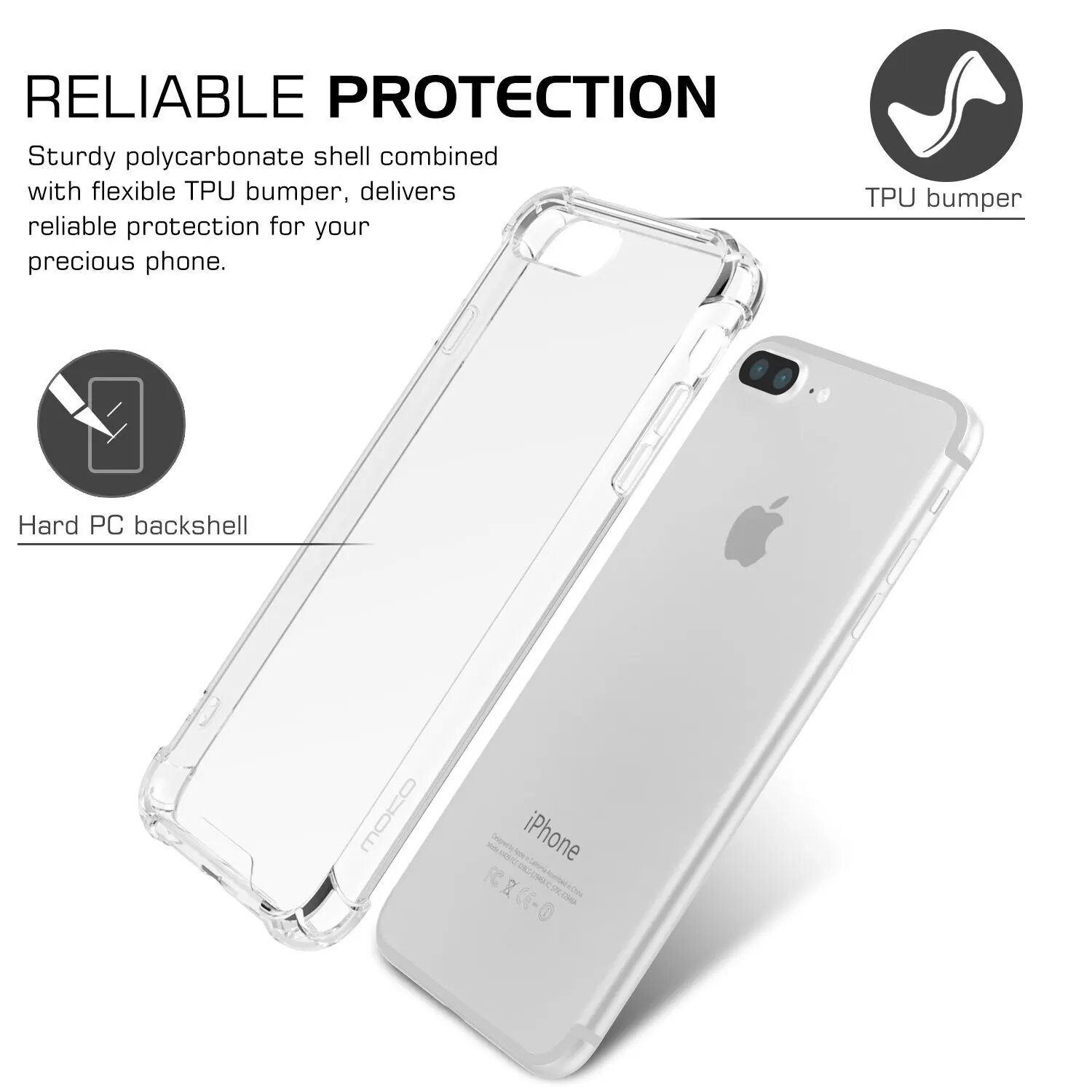 Силиконовый чехол для iPhone 8 Plus, прозрачный