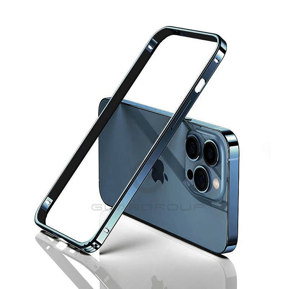 Ультратонкий алюминиевый металлический каркас с легким бампером для iPhone 12, 13, 14 Plus, 15, 16 Pro Max, роскошные защитные аксессуары из сплава Dark Blue HMK, For iPhone 16 Plus
