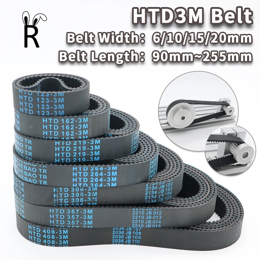 Ремень ГРМ HTD 3M 6/10/15/20 мм 90-255 мм Belt Width 10mm, 3M-252mm
