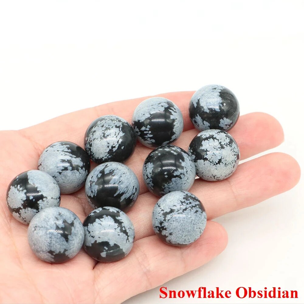 Хрустальная сфера Аметист Обсидиан 16 мм Темно-синий, 5PCS, Snowflake Obsidian