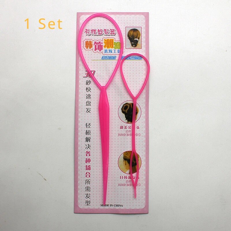 Набор для плетения кос, Pink, 1 set