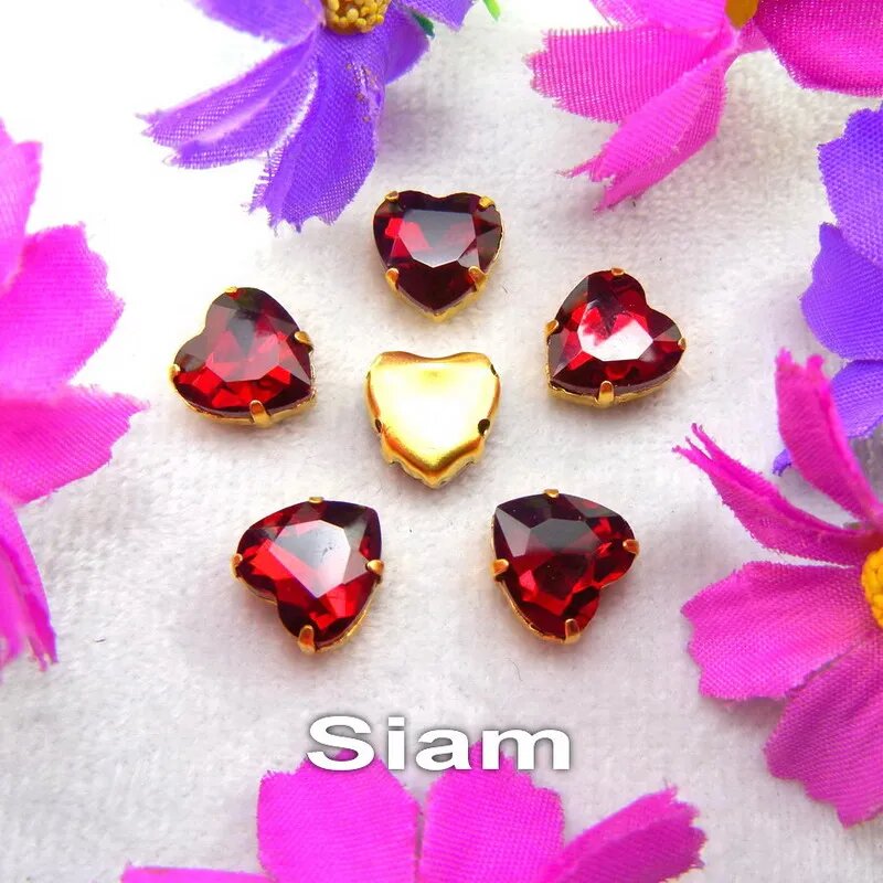 Хрустальные шармы-сердца SNCRYSTAL, 7 размеров Бордовый, 10mm 20pcs, A20 Dark red