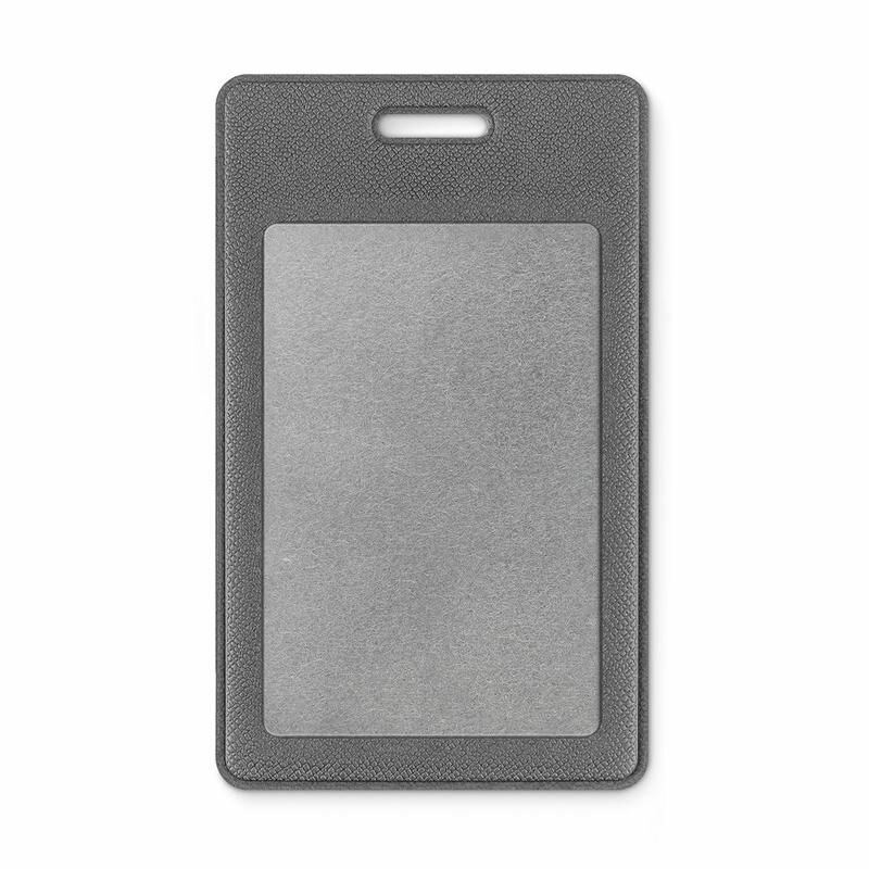 Бейдж КНР Вертикальный, для карты, внутренний размер 60х90 мм, экокожа, цвет Графит, EK-3V-1