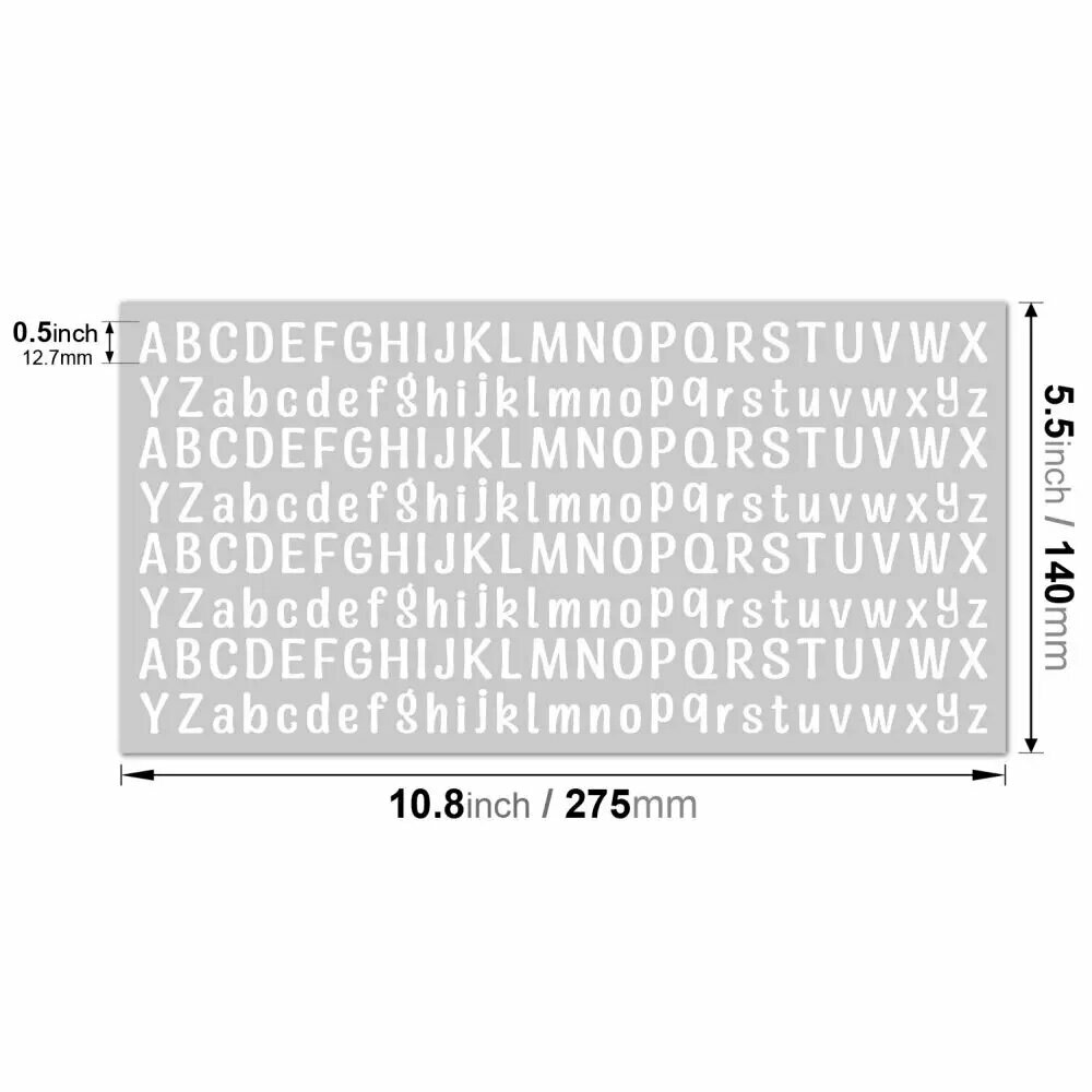 Наклейки на букву английский алфавит, белый, 10.8x5.5 дюймов