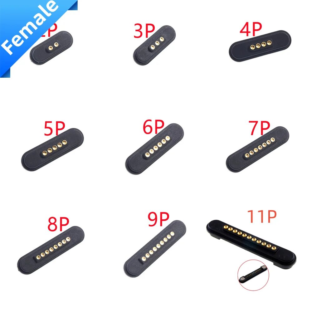 Магнитный разъем Pogo Pin 2П, 20шт, Female only