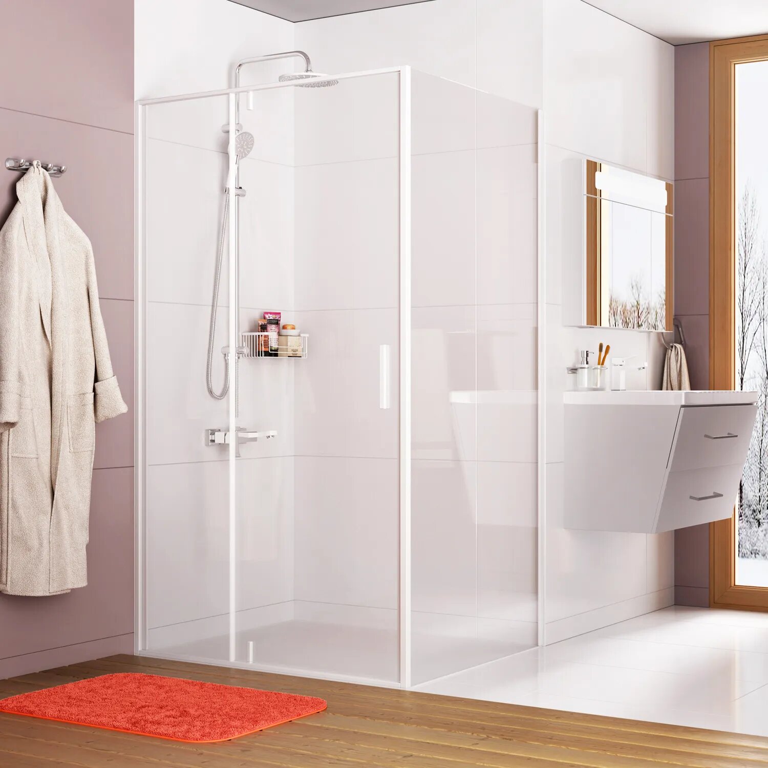 Душевой уголок WasserKRAFT Neime 19P 120x200 19P10 профиль белый матовый