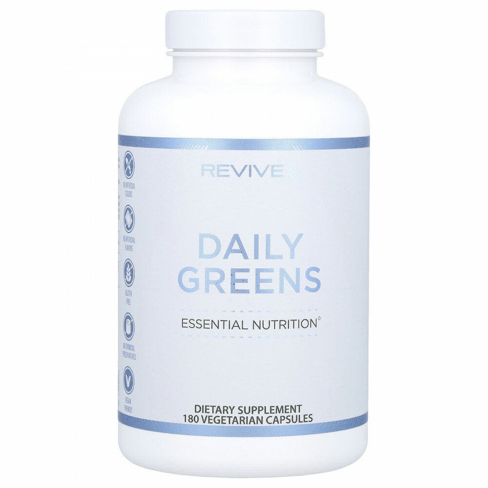 Revive, Daily Greens, ежедневная зелень, 180 вегетарианских капсул