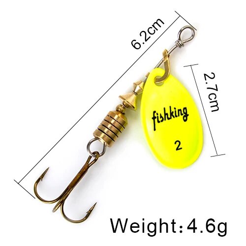 Вращающаяся блесна FISH KING 4.6г, Светло-желтый