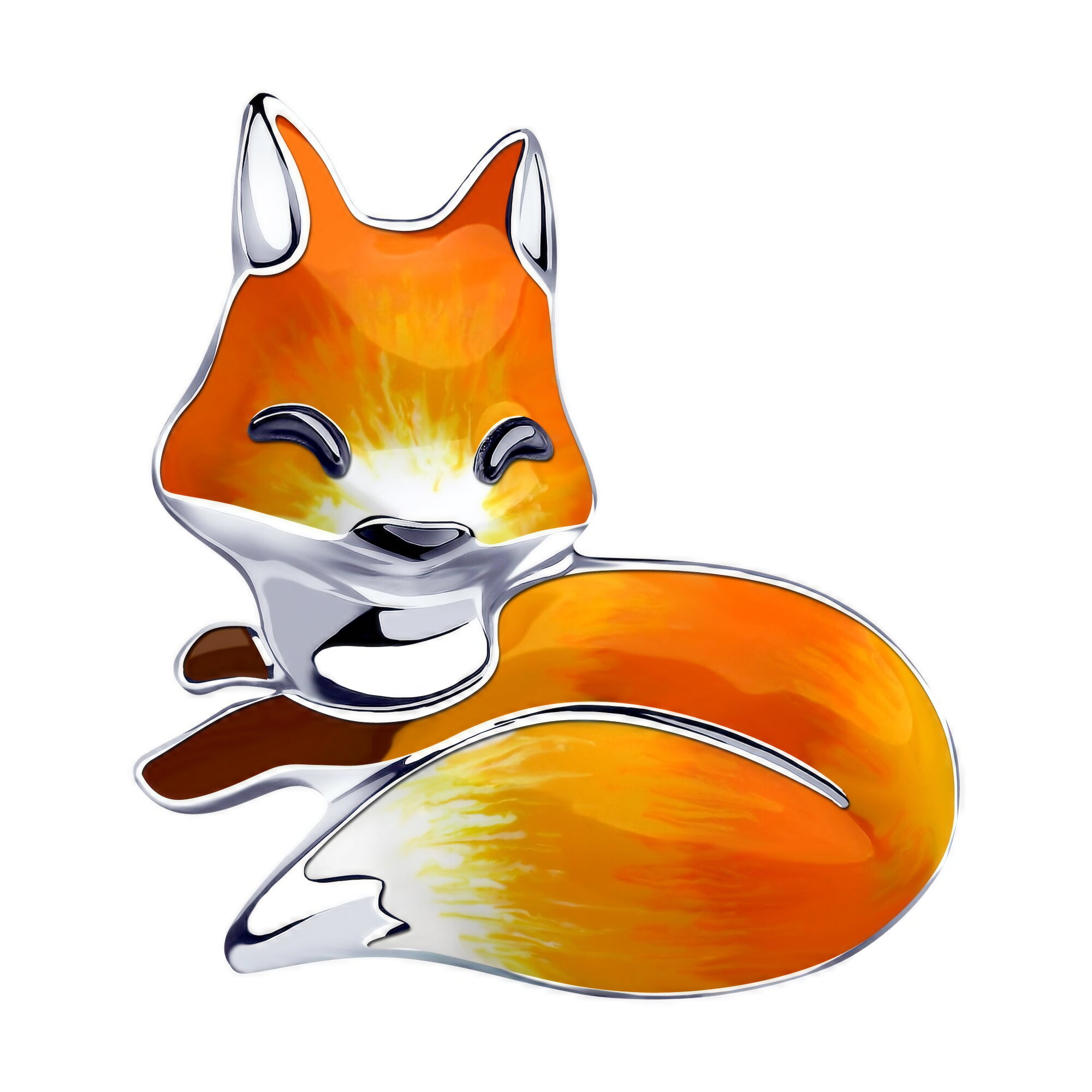 Брошь, серебро, 925 проба, родирование, эмаль