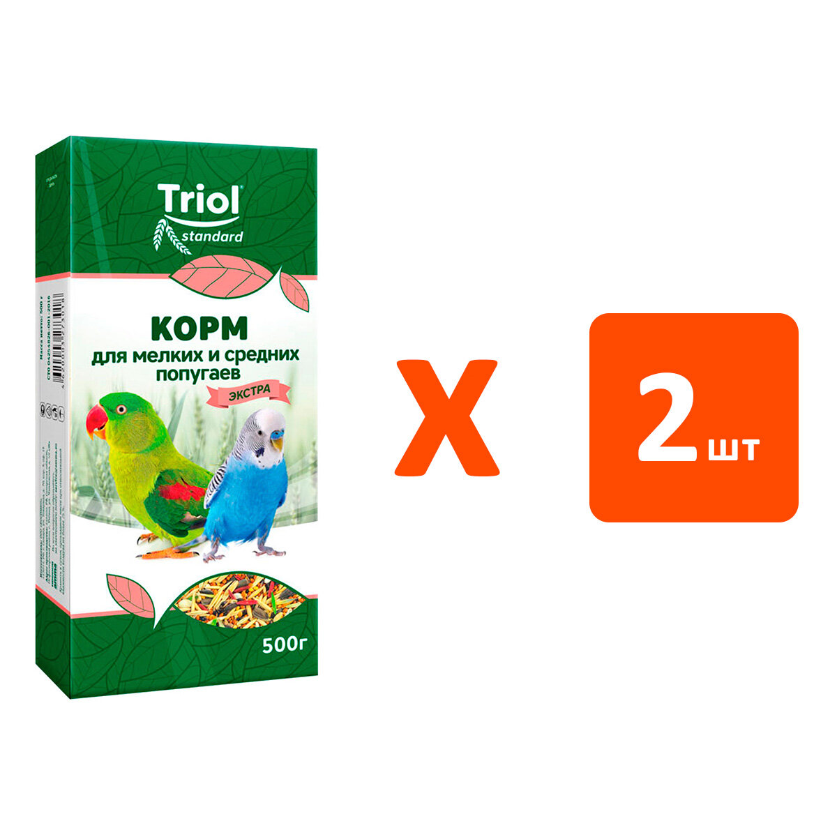 TRIOL STANDARD корм для средних и мелких попугаев Экстра (500 гр х 2 шт)