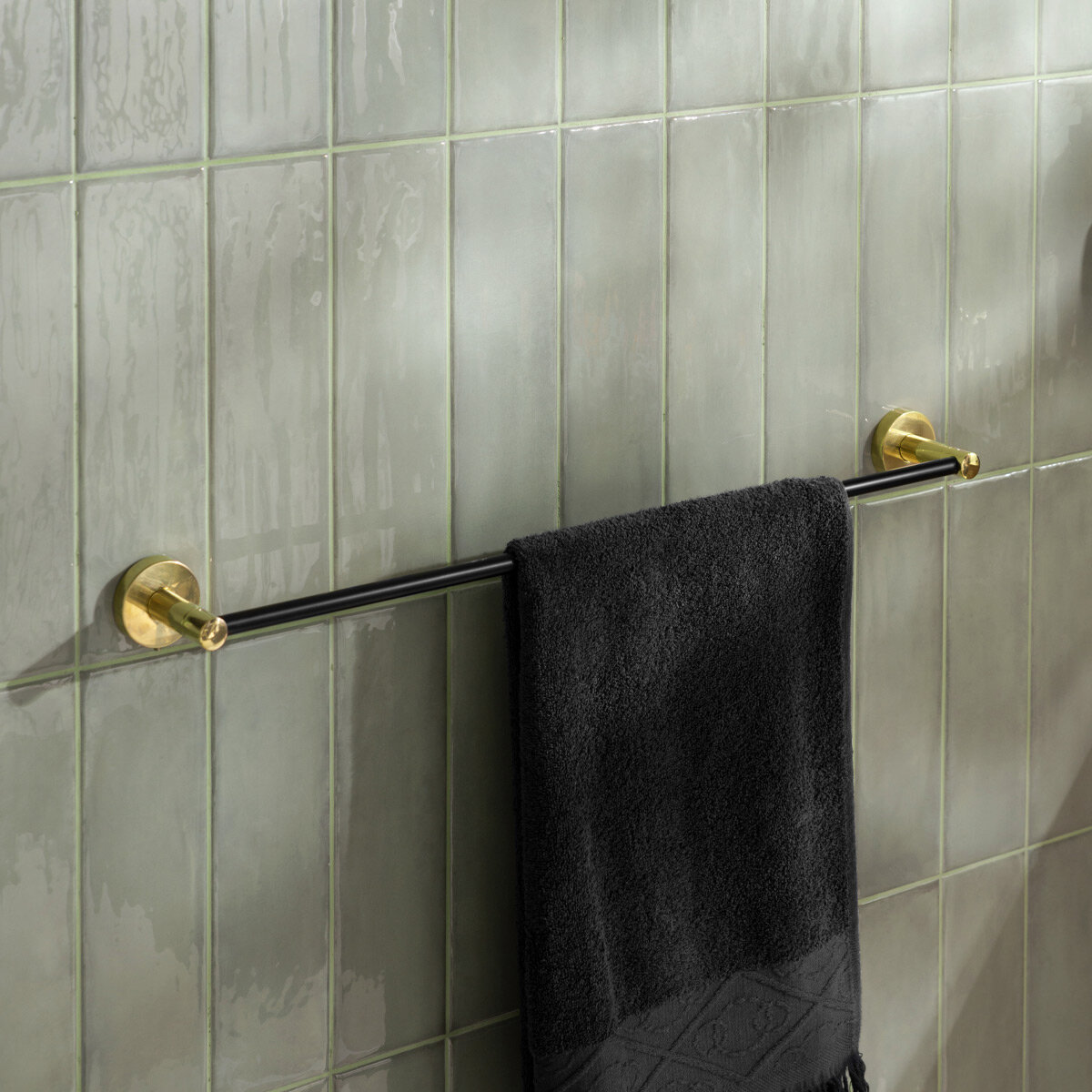 Держатель для полотенец 60 см Oro Nero Moroshka цвет Золото Черный