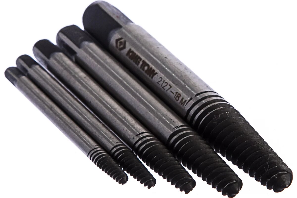 KING TONY Набор экстракторов 4-19 мм, 5 предметов, 11205SQ для снятия сломанной резьбы