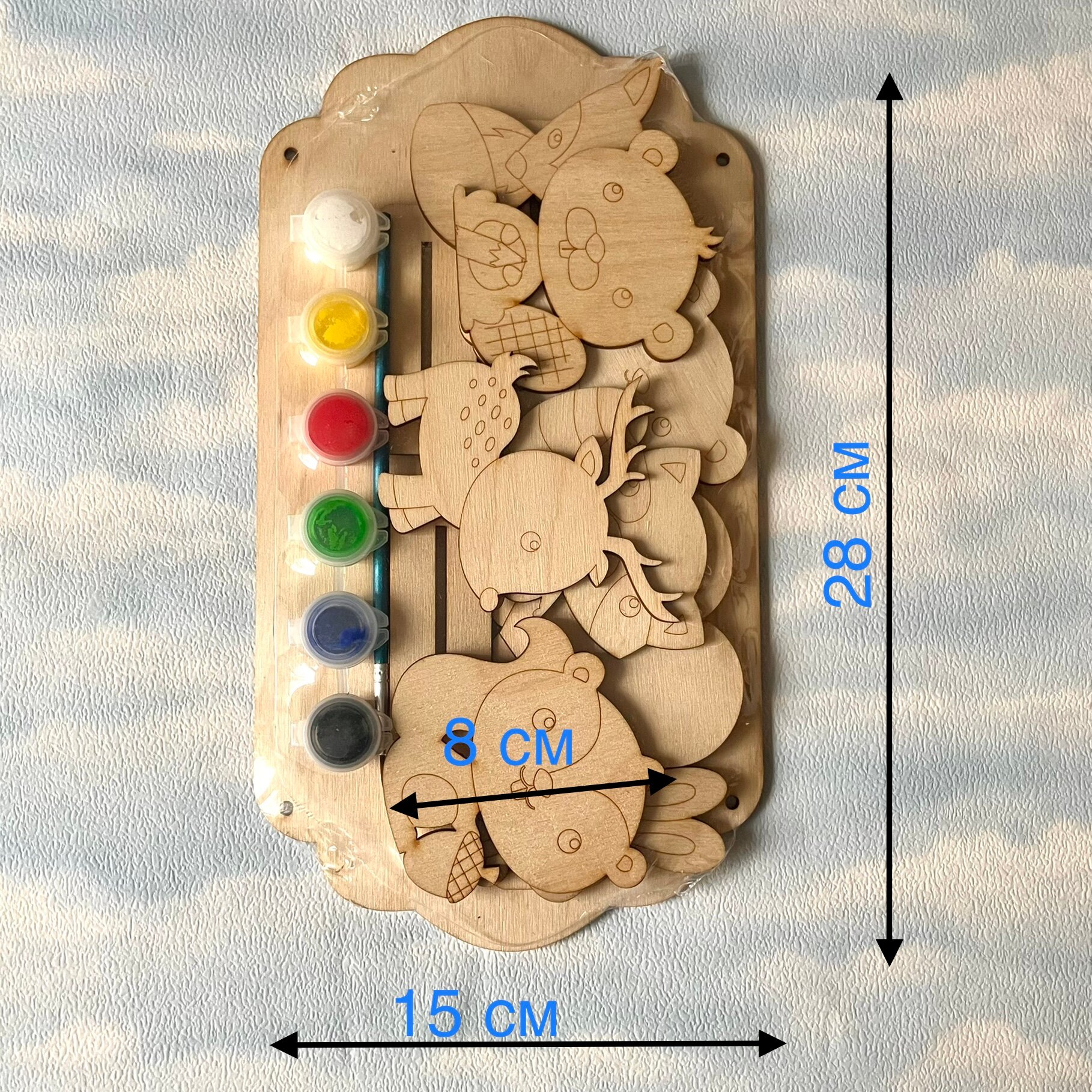 Деревянная 3D-раскраска "Лесные животные", настольная игра, с акриловыми красками