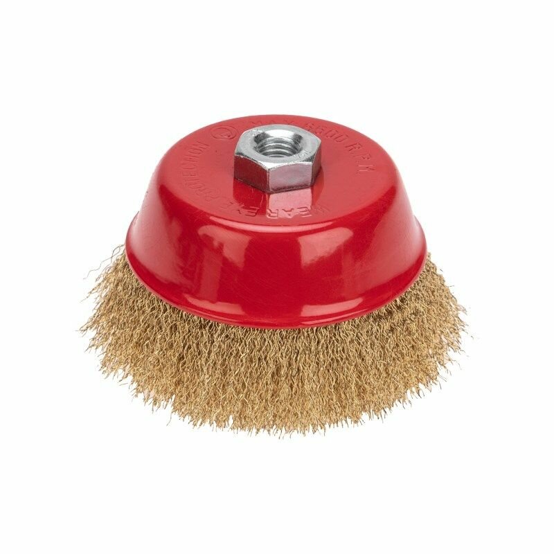 Щетка чашечная для УШМ, витая латунированная проволока, 125мм, М14 KRANZ