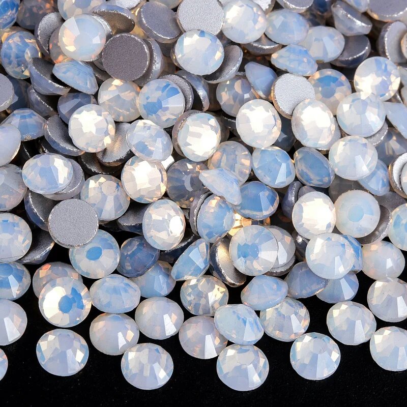 Oleeya стеклянные стразы опаловый цвет SS6-SS20 SS12 3mm 1440pcs, White opal