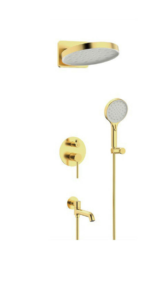 Душевая система со смесителем скрытого монтажа GAPPO G7106-3 золотой сатин