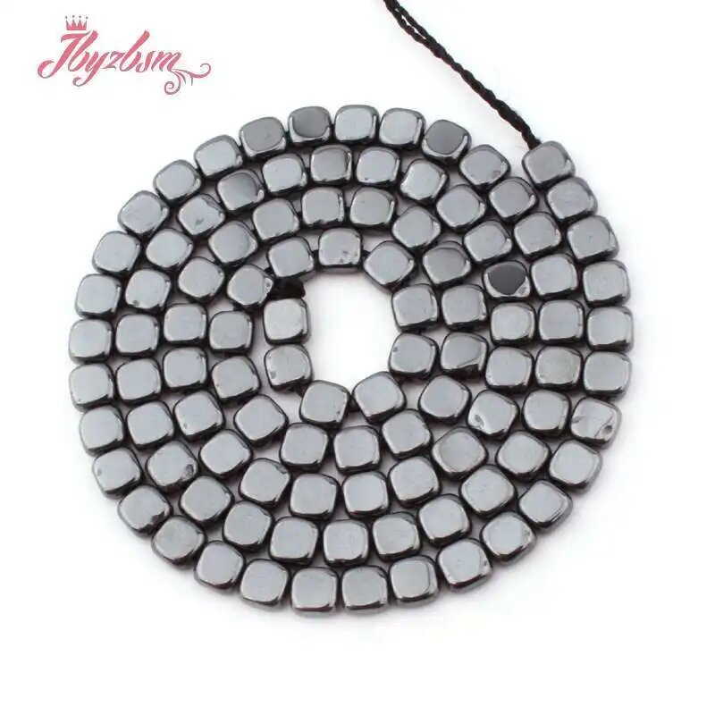 Бусины из черного гематита jbyzbsm Серебряный, 4mm square 90pc