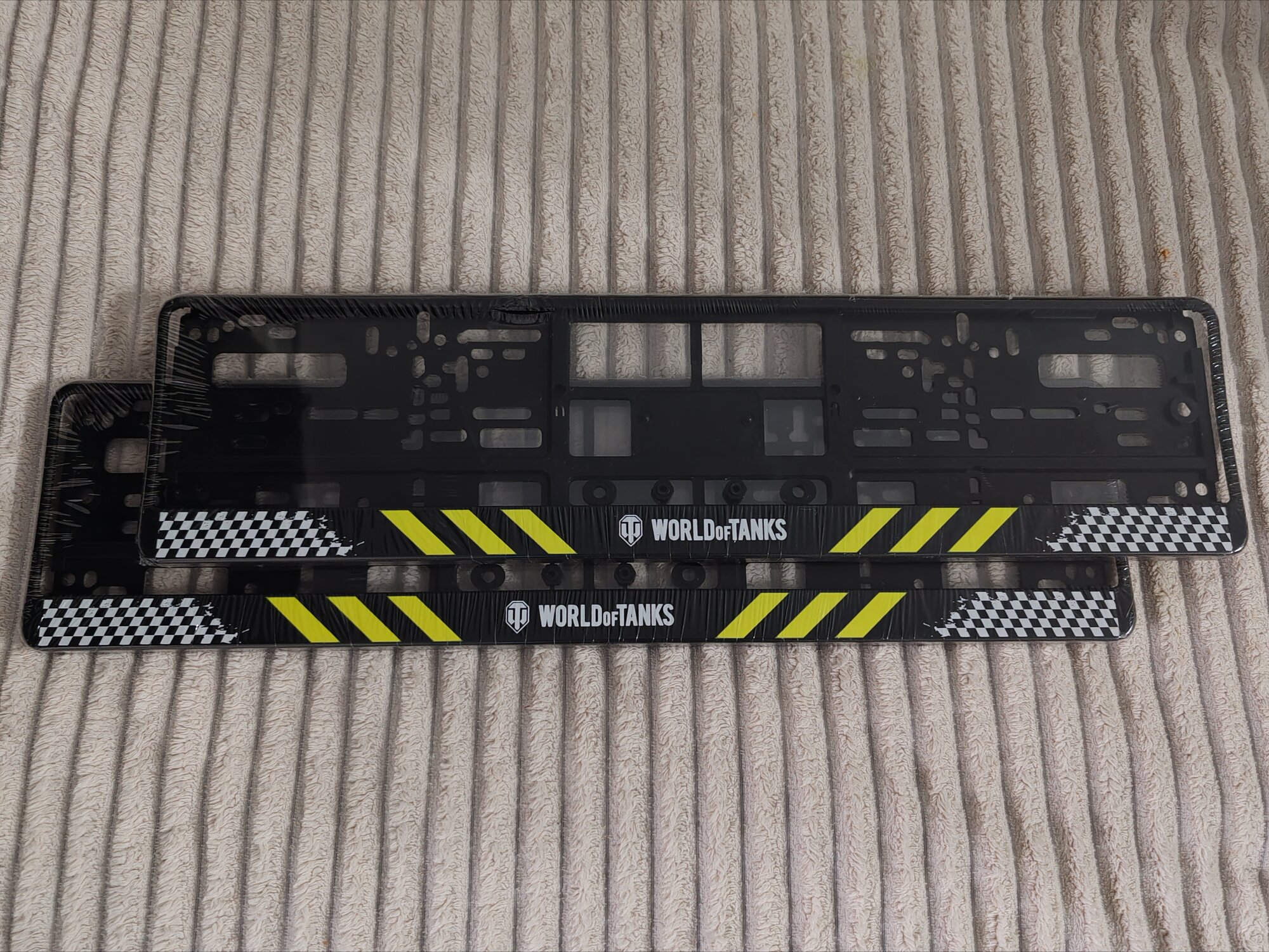 Номерная рамка для автомобиля "World of Tanks", чёрная, 2 шт.